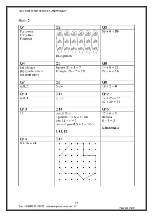 AEIS Exam Paper P2 (8 Years Series) Past Year - AEIS Exam Paper