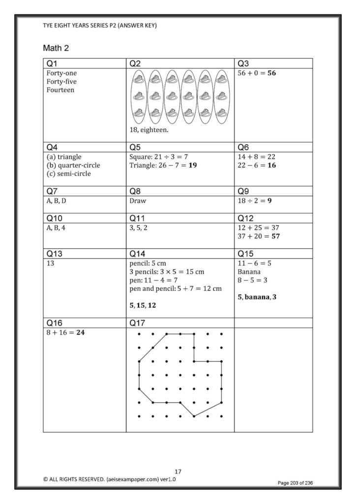 AEIS Exam Paper P2 (8 Years Series) Past Year - AEIS Exam Paper