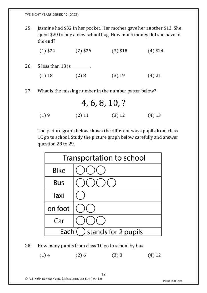 AEIS Exam Paper P2 (8 Years Series) Past Year - AEIS Exam Paper
