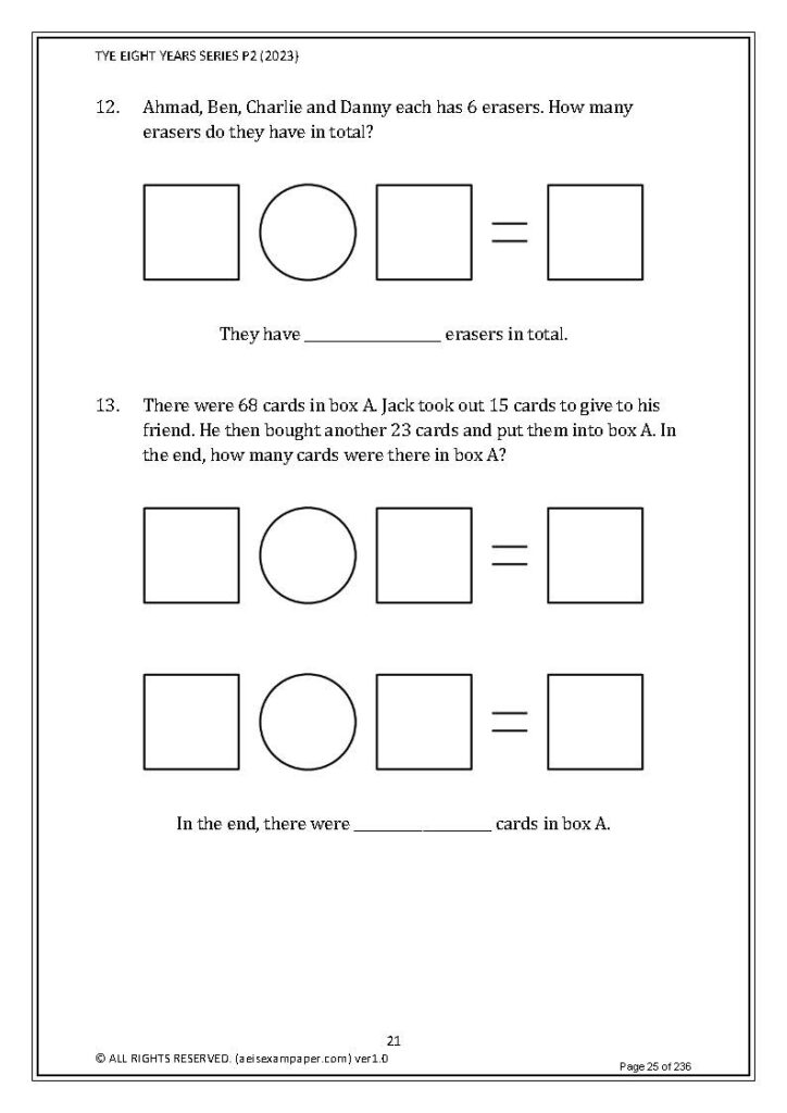AEIS Exam Paper P2 (8 Years Series) Past Year - AEIS Exam Paper