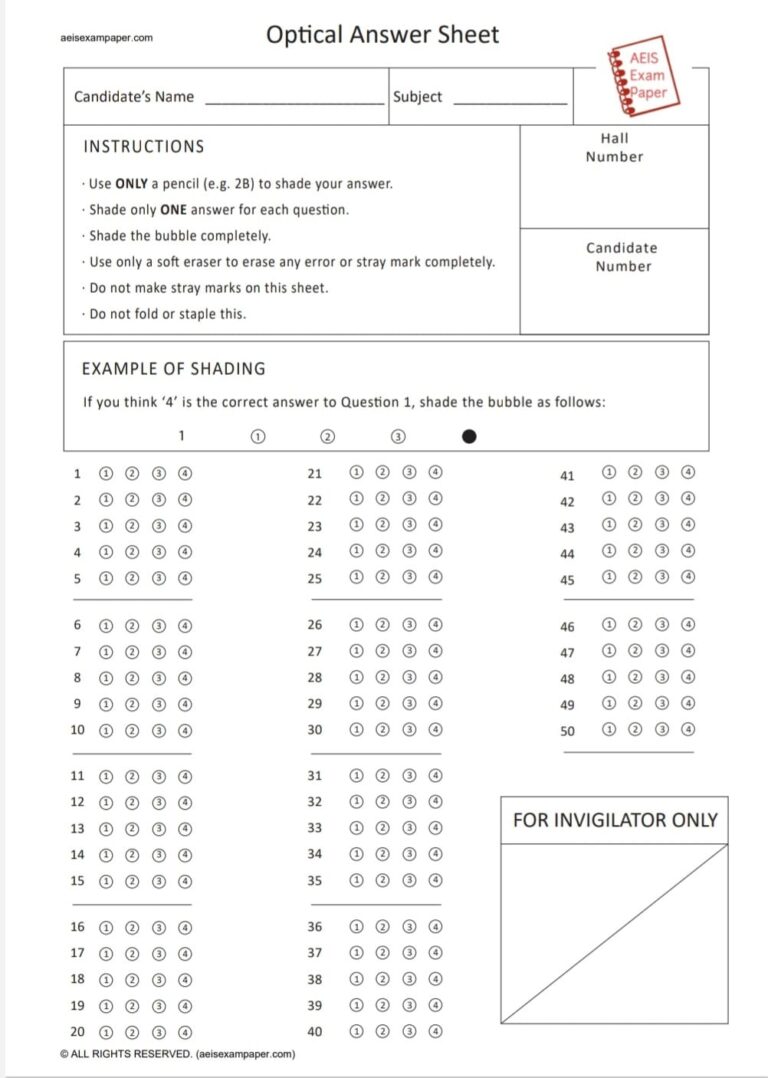 AEIS Exam Paper Math P2 (2016 - 2021) Past Year - AEIS Exam Paper