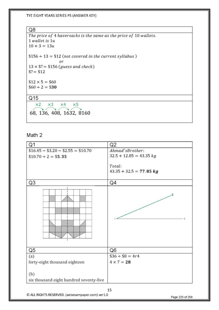 AEIS Exam Paper P5 Book (8 Years Series) (Hardcopy) - AEIS Exam Paper