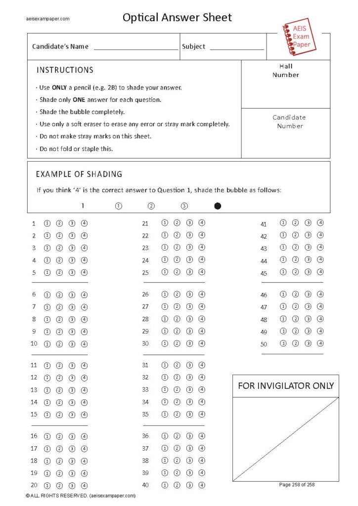 AEIS Exam Paper P5 Book (8 Years Series) (Hardcopy) - AEIS Exam Paper