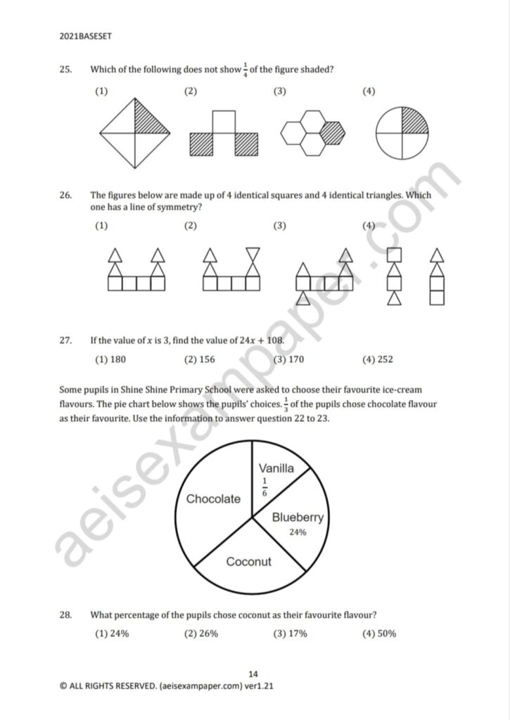 AEIS Exam Paper Sec1 (2016 - 2020) Past Year - AEIS Exam Paper