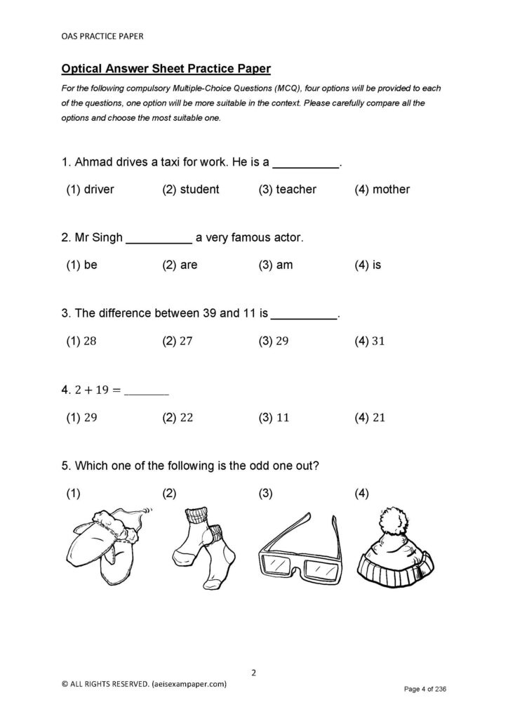 AEIS OAS practice test - AEIS Exam Paper