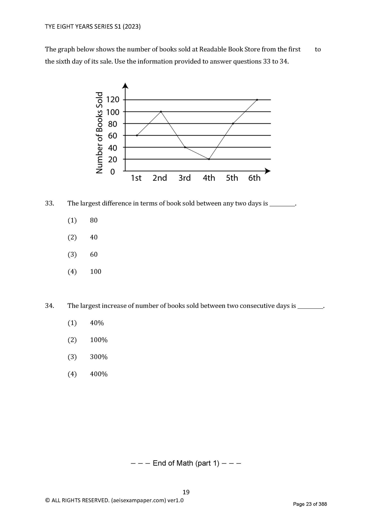 AEIS Exam Paper Math Sec1 (8 Years Series) - AEIS Exam Paper