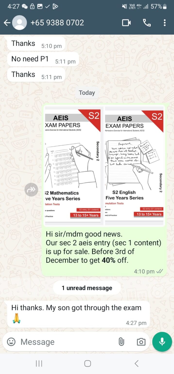 AEIS Exam Papers 2025 Singapore Latest Format in PDF
